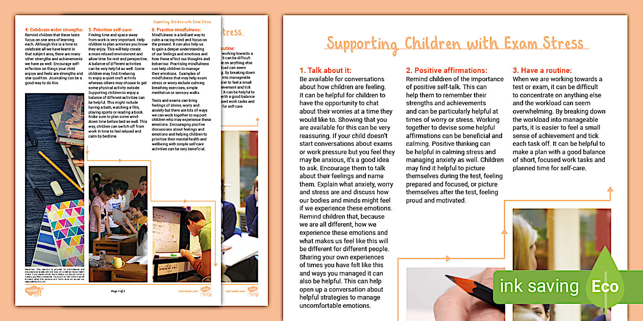 SATs Support - Children and Exam Stress - Adult Guidance