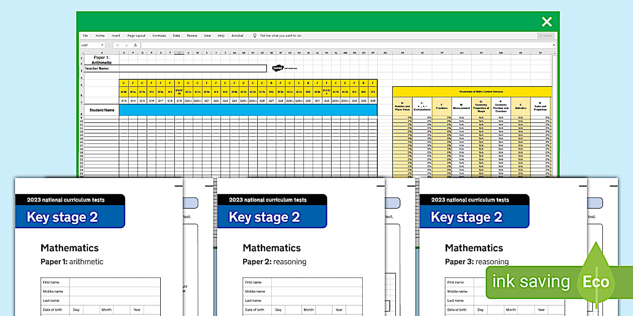 FREE! - 👉 Year 6 Maths 2023 KS2 SATs Papers and Analysis Spreadsheet