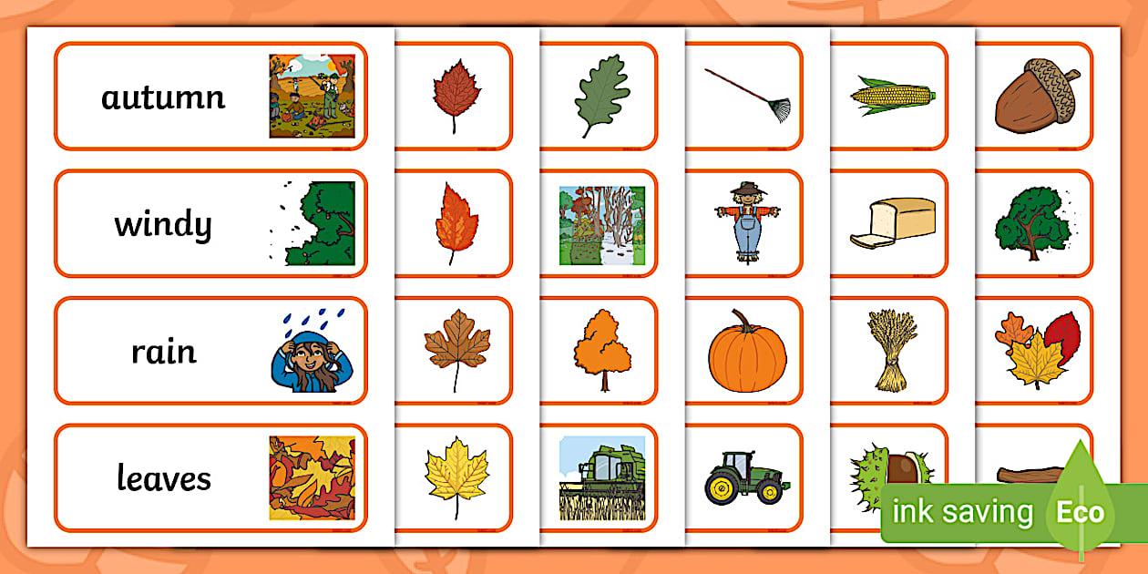 👉 Autumn Words Vocabulary Cards | Seasons Primary Resources