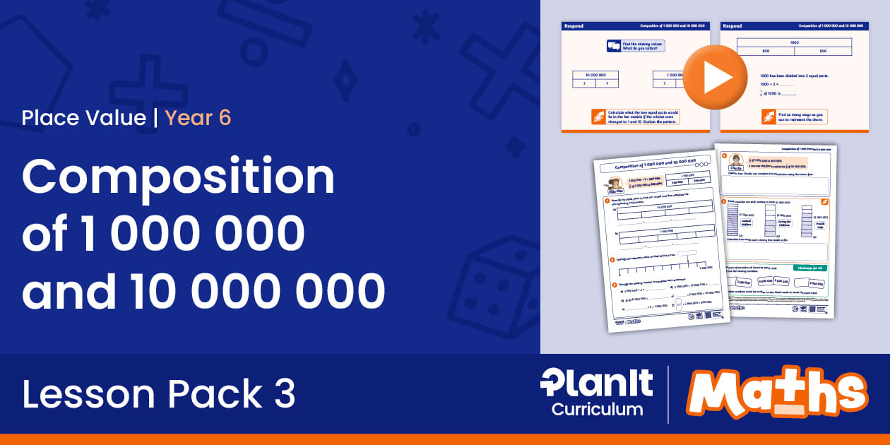 👉 Year 6 Composition 1 000 000 and 10 000 000 Place Value Pack