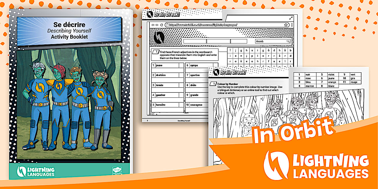 👉 French In Orbit Describing Yourself Activity Booklet Twinkl