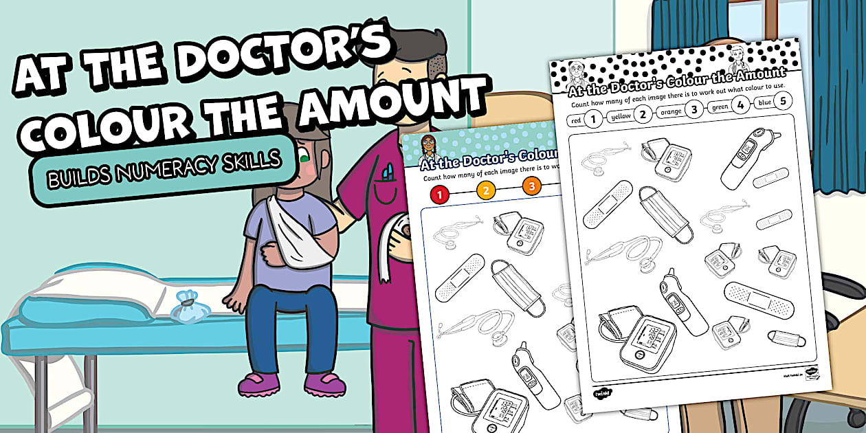 * NEW * At the Doctor's Colour the Amount Worksheet