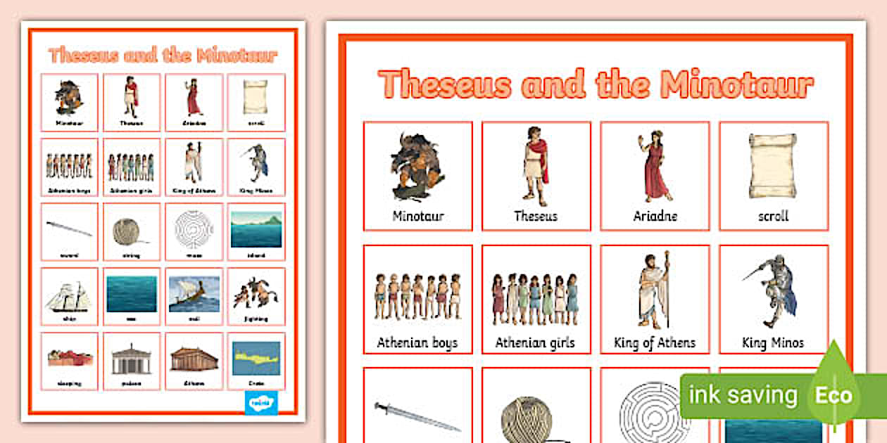 Editable Theseus and the Minotaur Vocabulary Mat - Twinkl