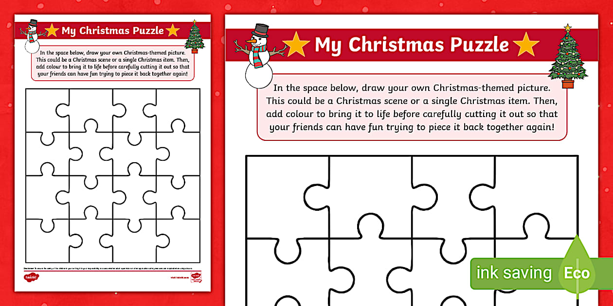 Make Your Own Christmas Puzzle Activity Sheet (teacher made)