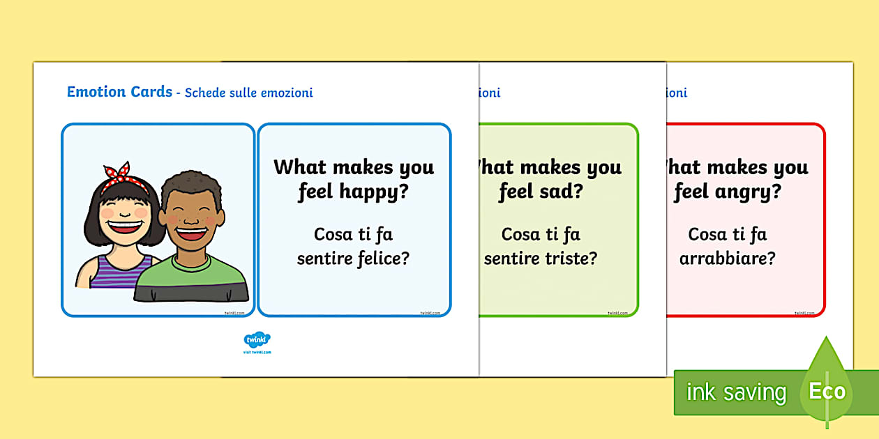 Emotions Cards English/Italian - Emotions Cards - Twinkl