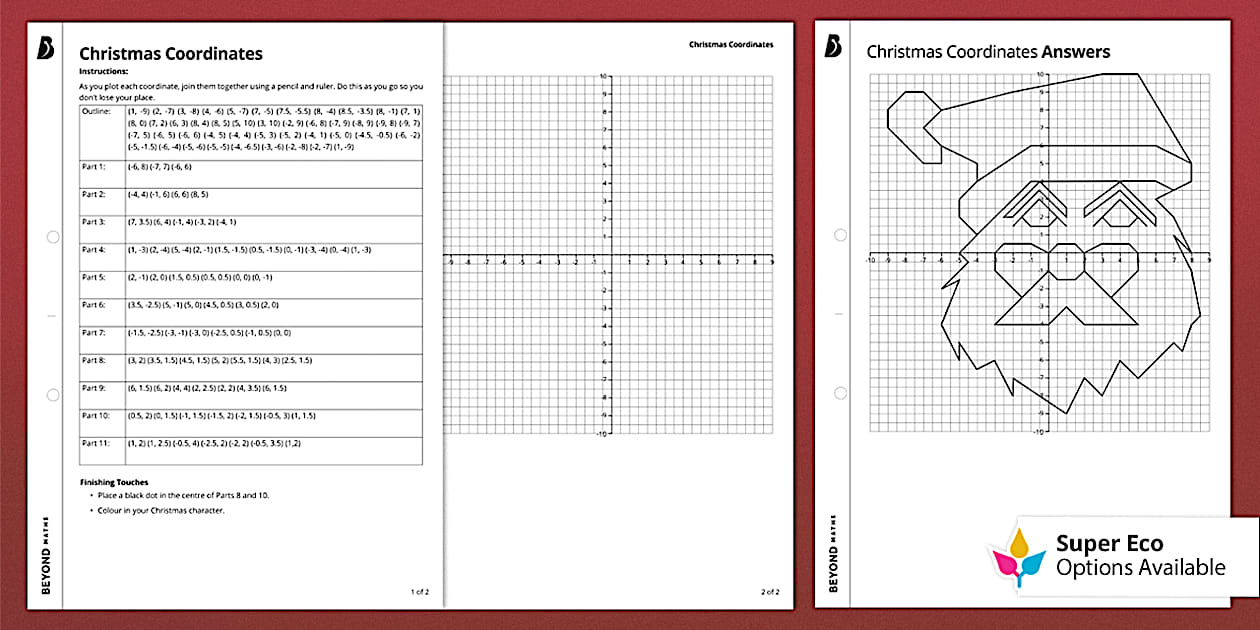 Maths Christmas Coordinates Santa Activity (teacher made)