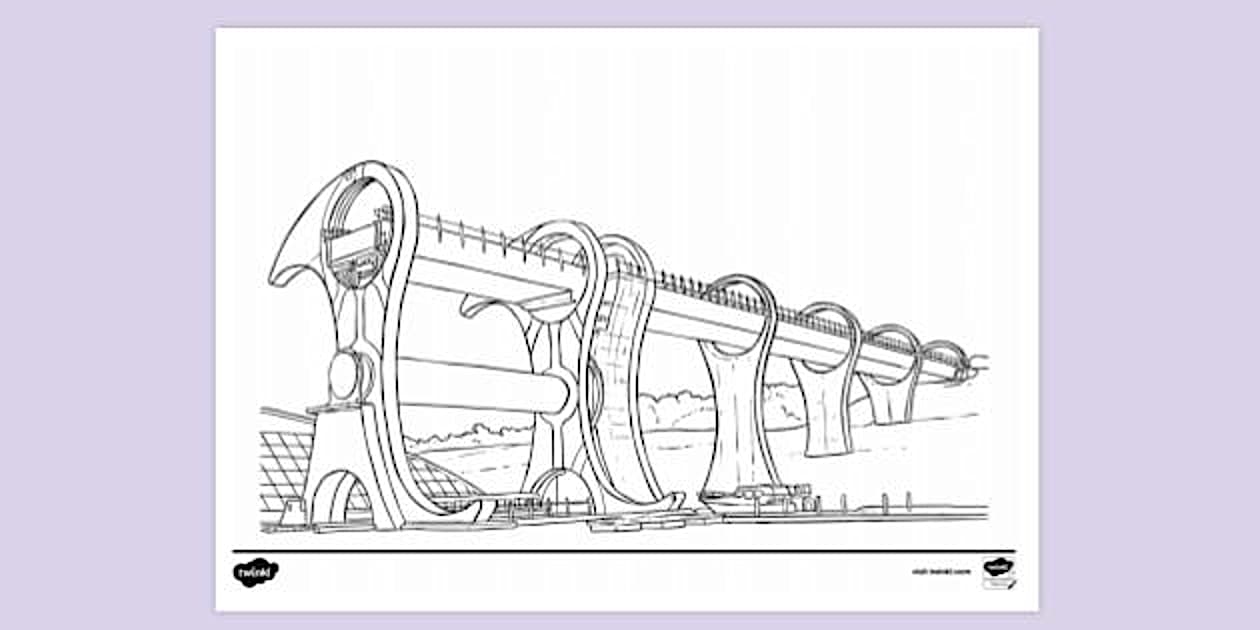 Falkirk Bridge Colouring Sheet (teacher made) - Twinkl