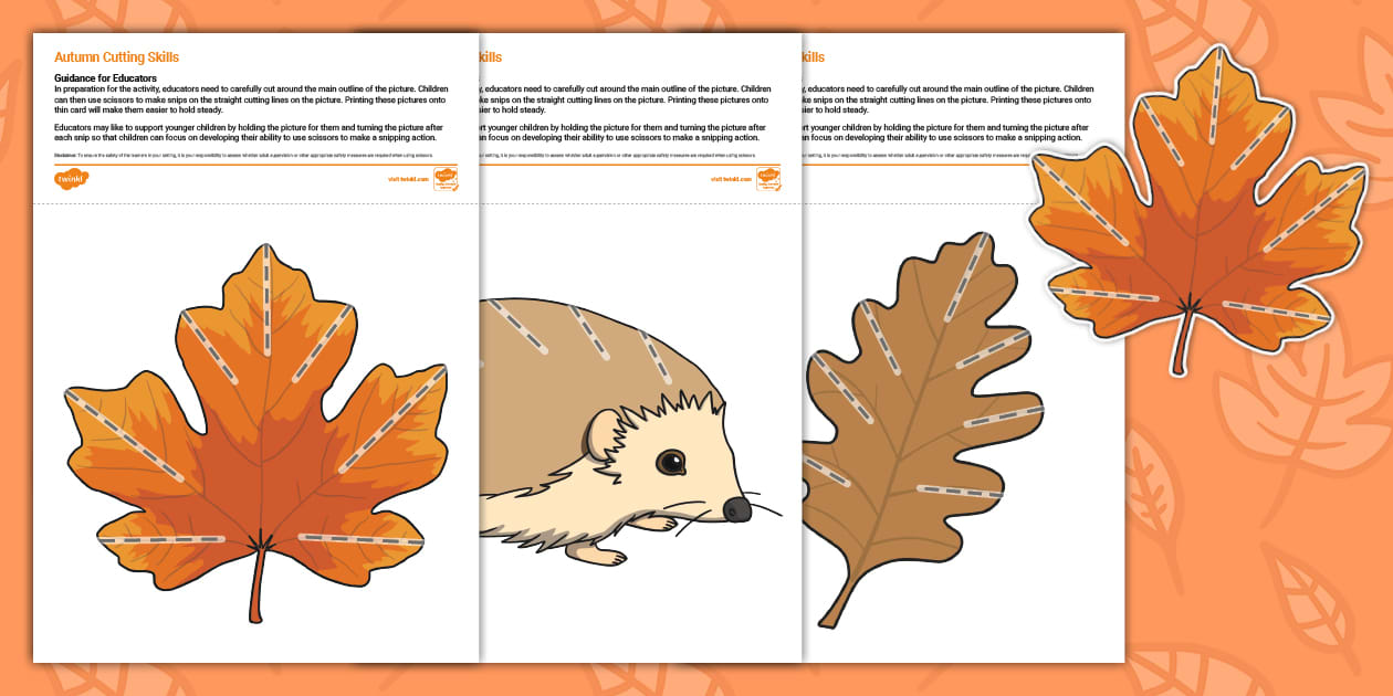 Autumn Simple Cutting Skills Activity Pack - Twinkl