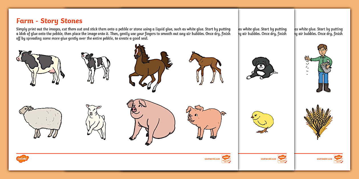 On the Farm Story Stone Image Cut-Outs (teacher made)