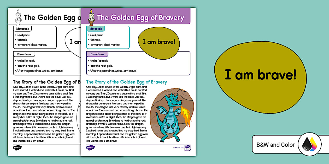 Golden Egg of Bravery Craft and Story (Teacher-Made)
