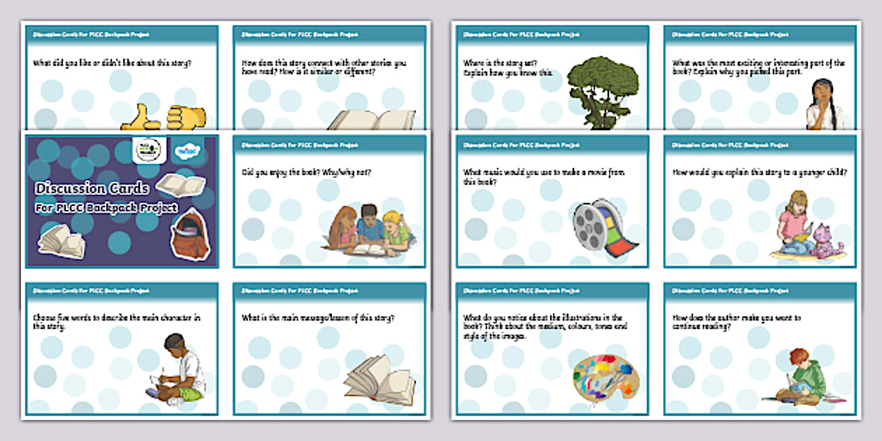 PLCC Backpack Project Comprehension Discussion Cards