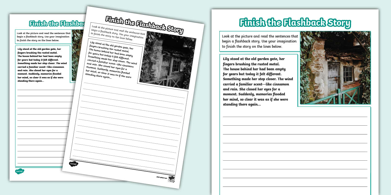 Finish the Flashback Story Writing Template (teacher made)