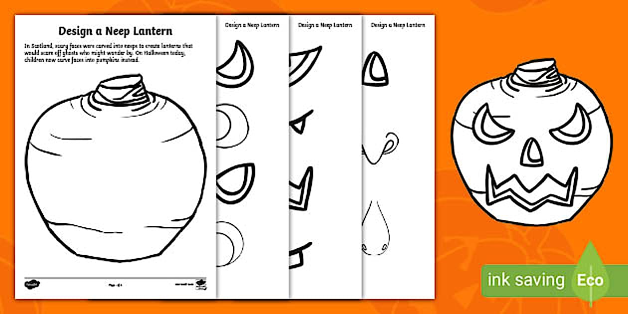 Design a Neep Lantern Activity Sheet (teacher made) - Twinkl