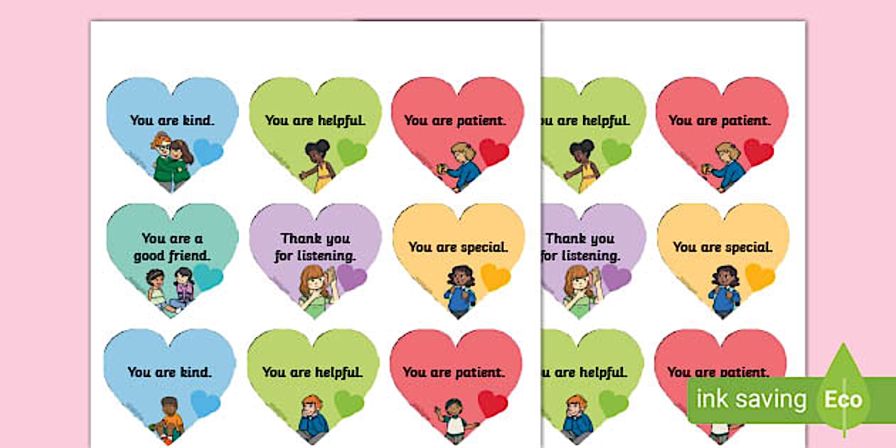 Editable Kindness Week Kind Hearts (teacher made) - Twinkl