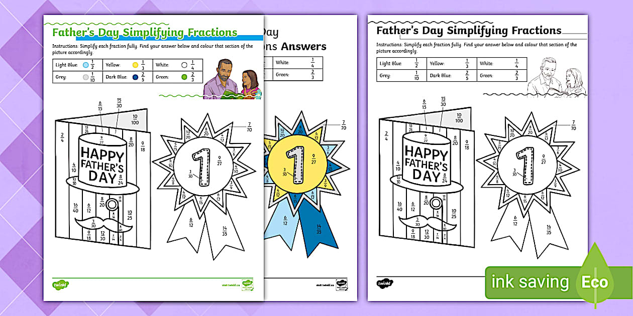 Father’s Day Fractions Activity - Twinkl - Canada - Twinkl