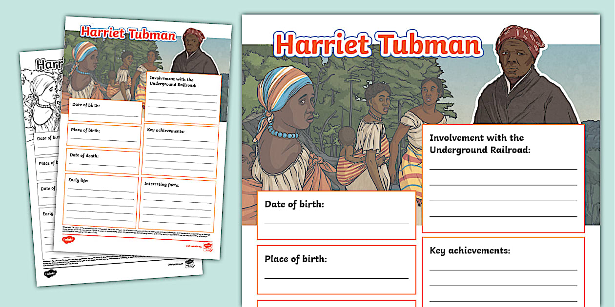 Harriet Tubman Fact File,Harriet Tubman - Twinkl