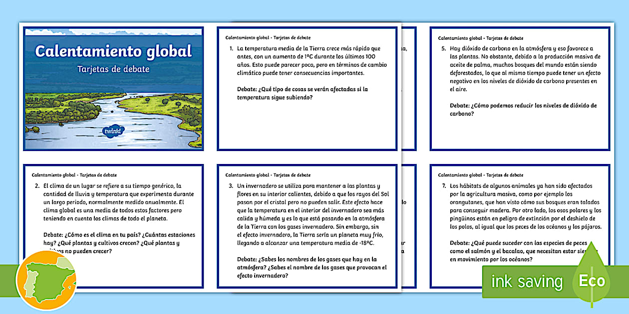 Tarjetas de debate: El calentamiento global - Twinkl