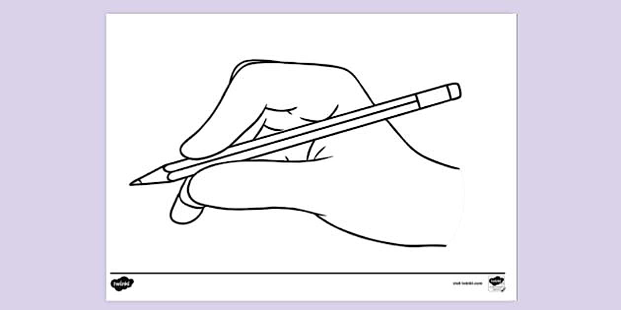 4 Finger Pencil Grip Colouring Sheet (teacher made) - Twinkl