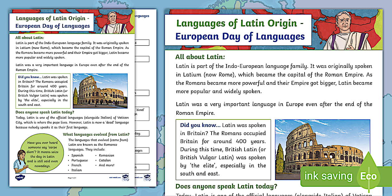 Languages of Latin Origin Fact File – Twinkl Resources