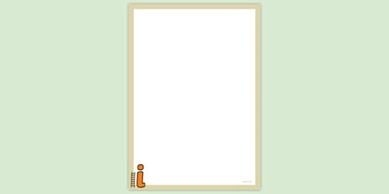 Simple Blank Letter I Page Border | Page Borders | Twinkl