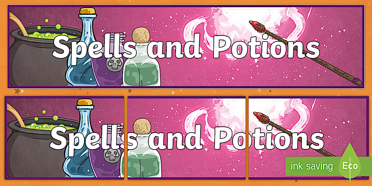 Editable Spells and Potions Display Banner - Twinkl