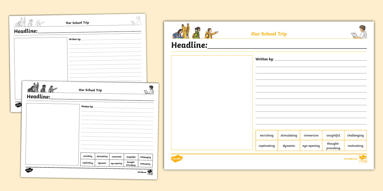 KS2 School Trip Recount Newspaper Template (teacher made)