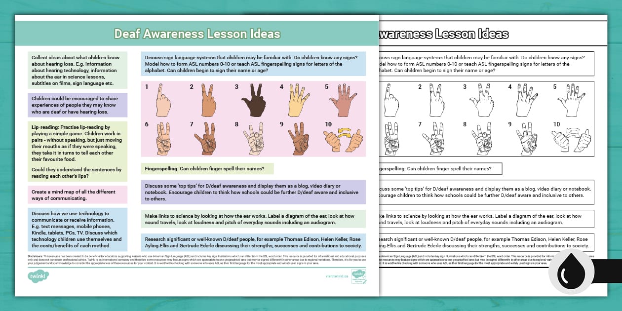 Deaf Awareness Week Teaching Ideas (teacher made) - Twinkl