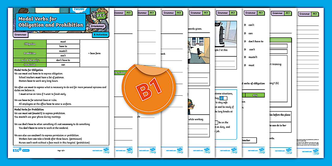 B1 Preliminary (PET) - Modal Verbs Activity (Teacher-Made)