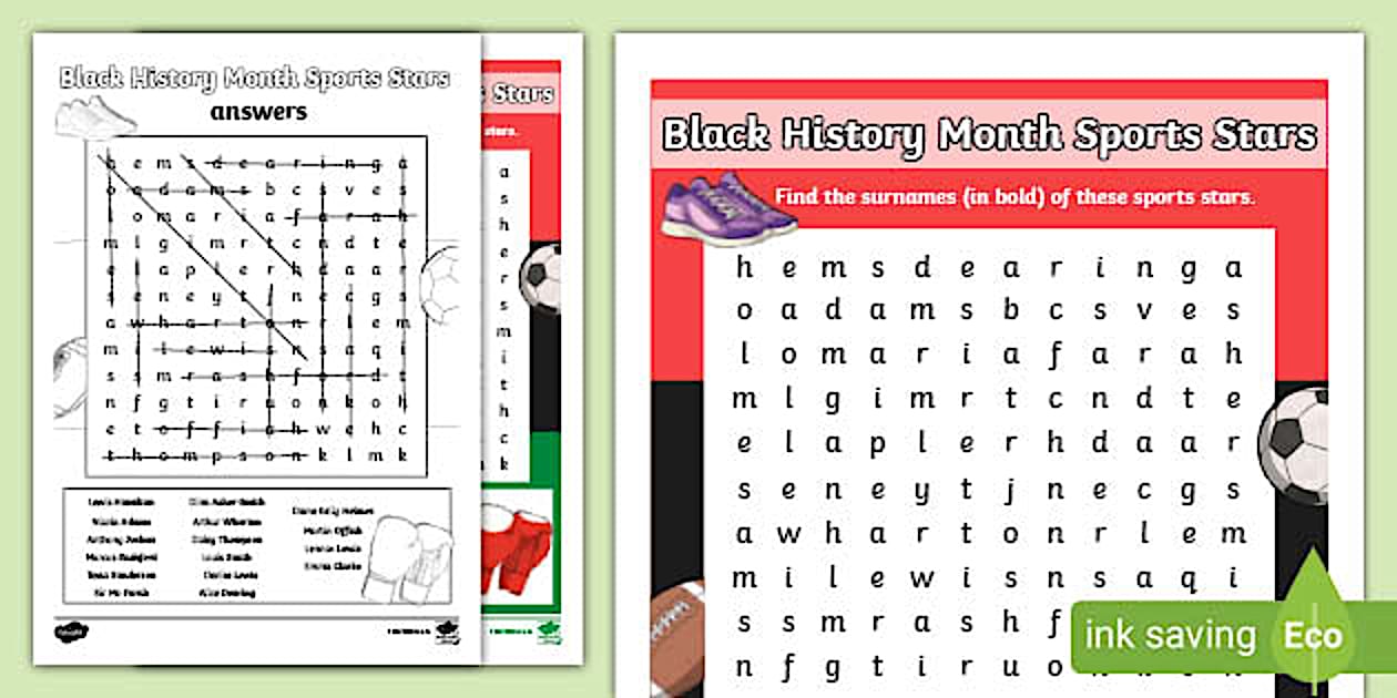 Black Sports Stars Word Search | British Icons - Twinkl
