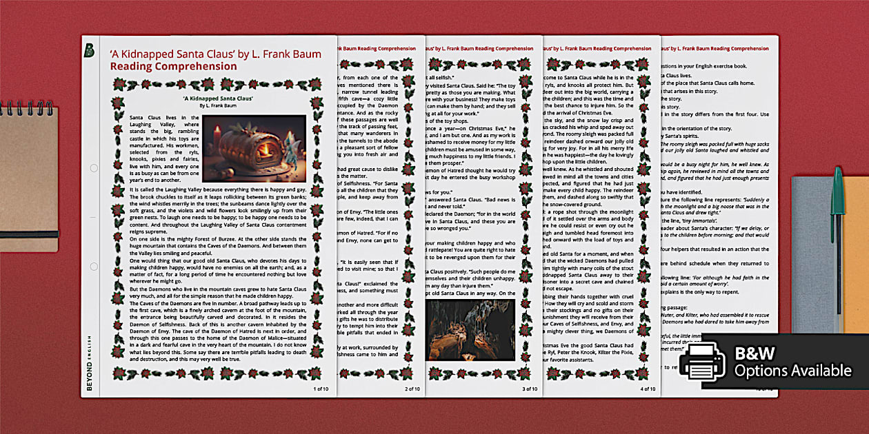 'A Kidnapped Santa Claus' by L. Frank Baum - Comprehension