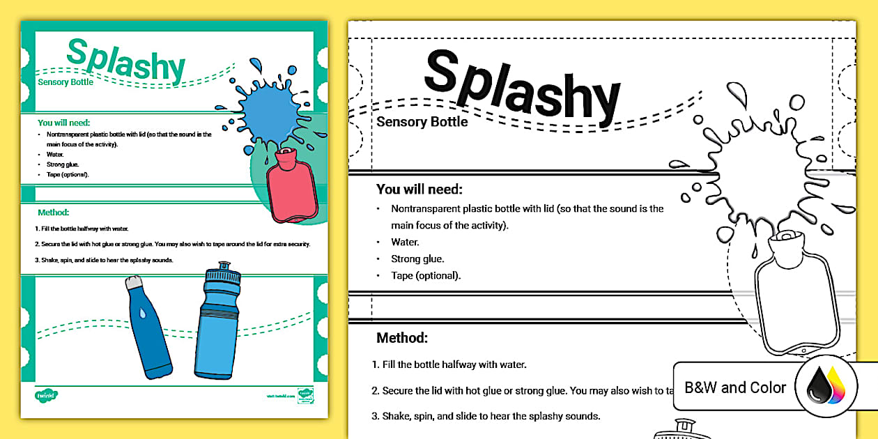 Splashy Sound Sensory Bottle (teacher made) - Twinkl