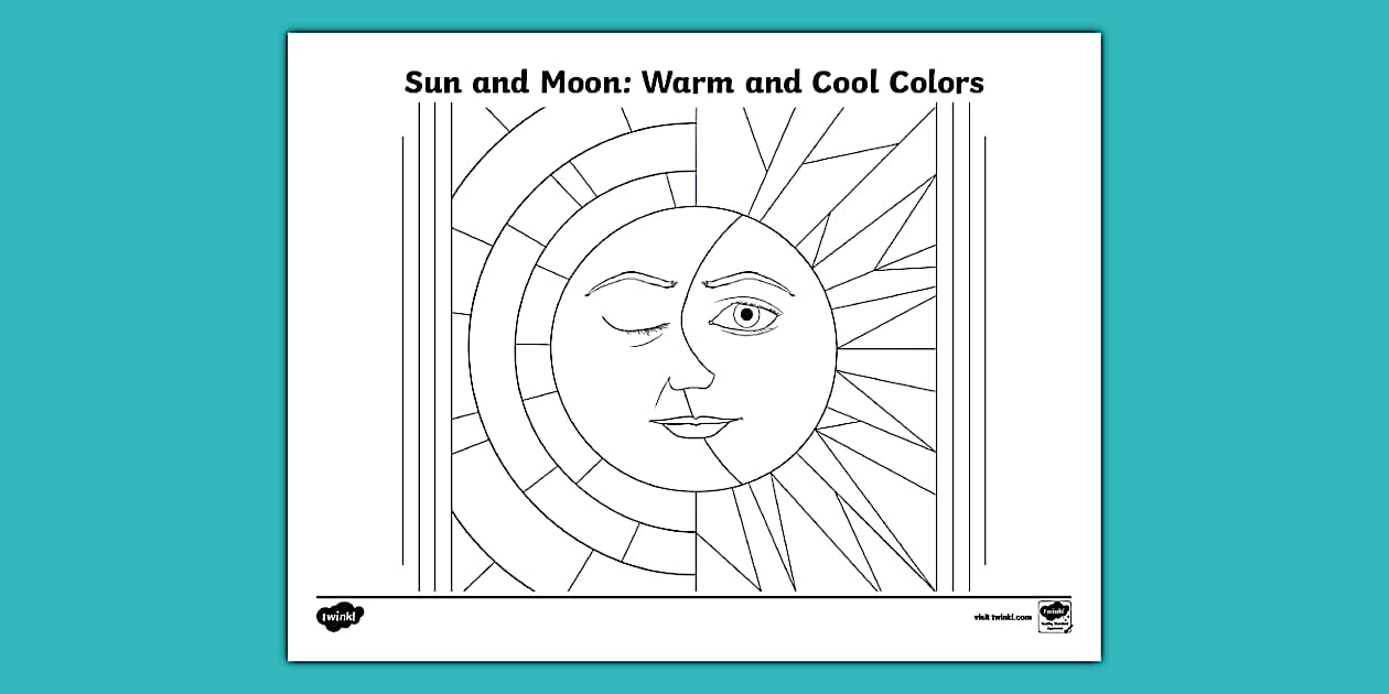 Sun and Moon: Warm and Cool Colors Worksheet (teacher made)