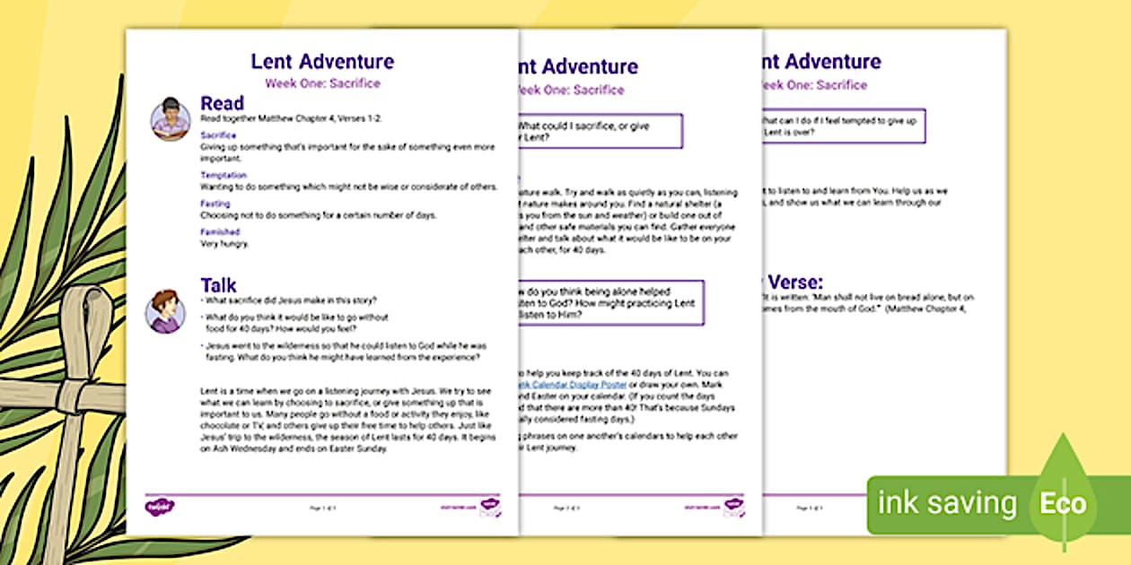 Lent Lesson Plan for Week One of Lent | Twinkl USA - Twinkl