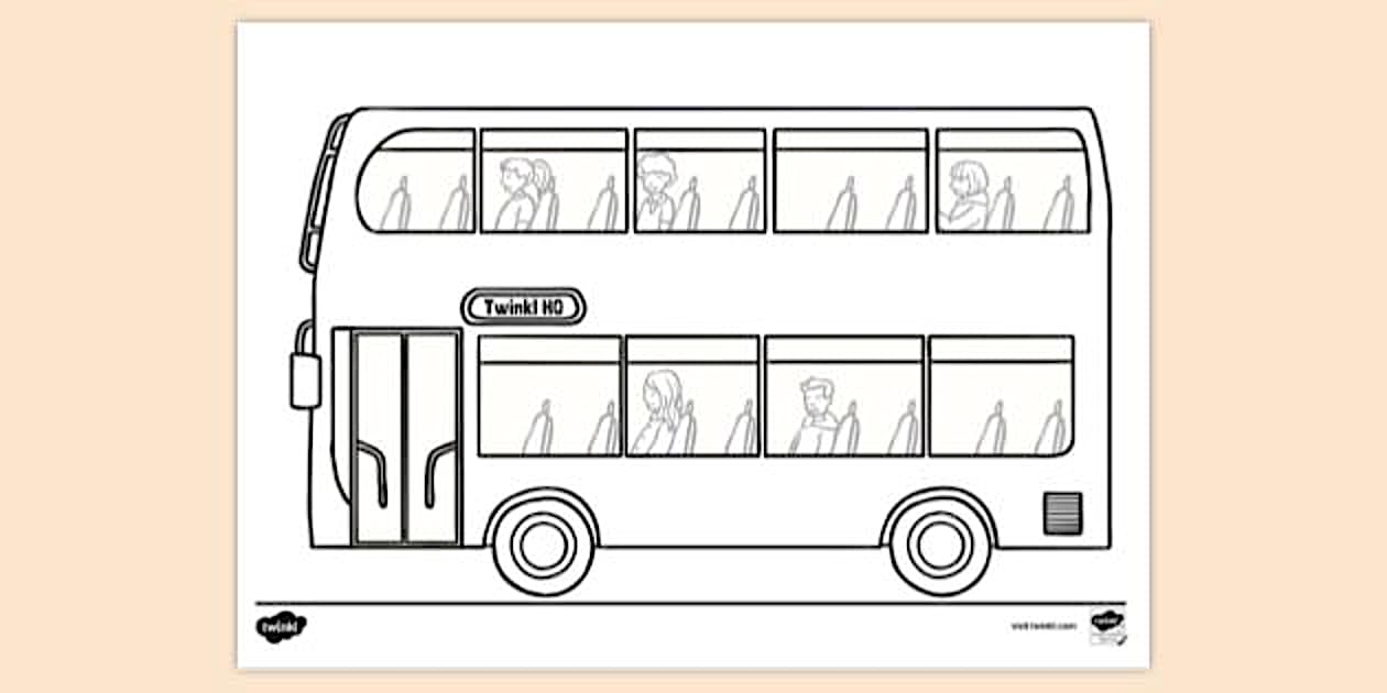 On The Bus Colouring Sheet (teacher made) - Twinkl