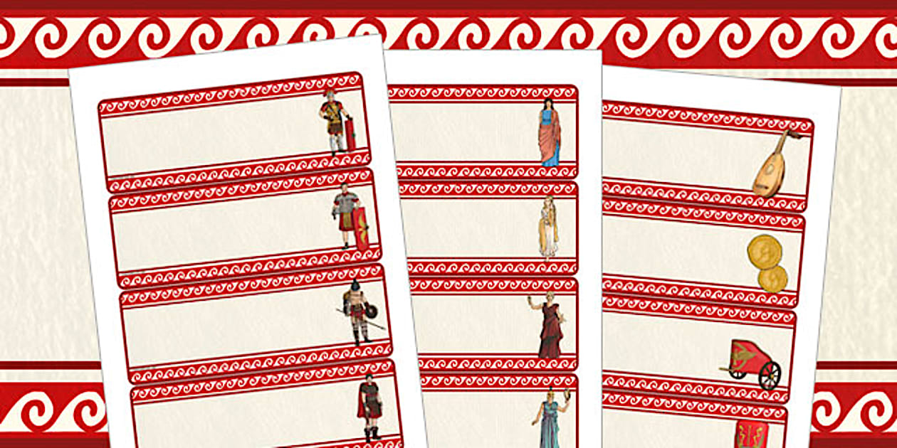 The Romans Themed Editable Labels With Pictures - Twinkl