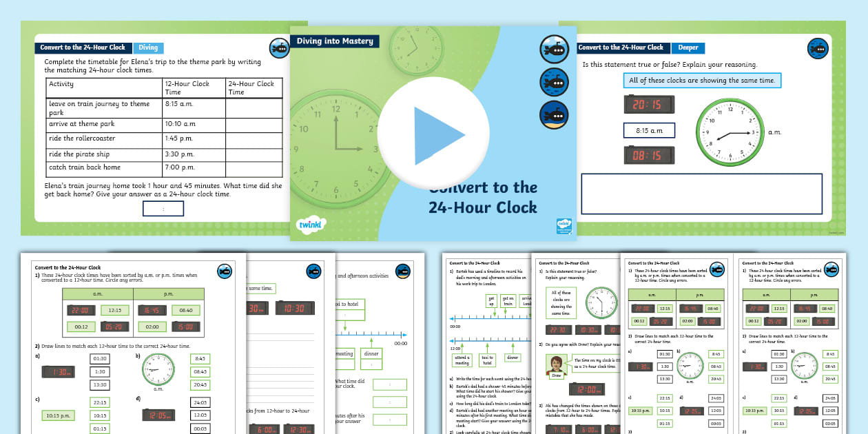 👉 Year 4 DiM: Step 4 Convert to the 24 Hour Clock