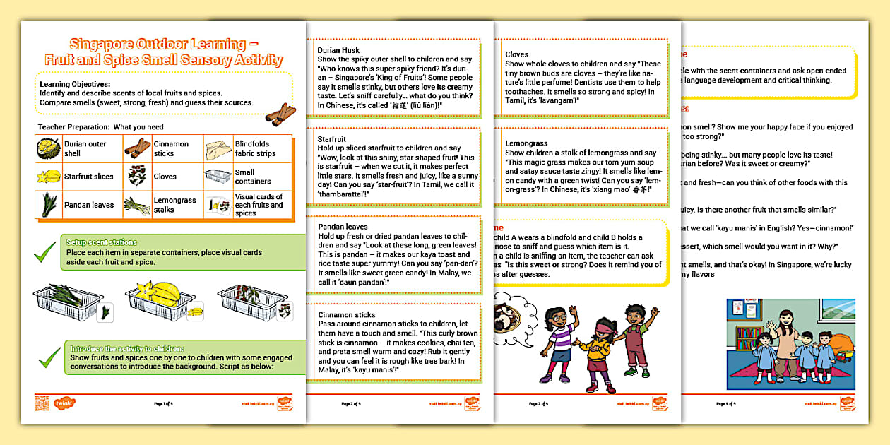 Singapore Outdoor Learning Smell Sensory Game - Twinkl