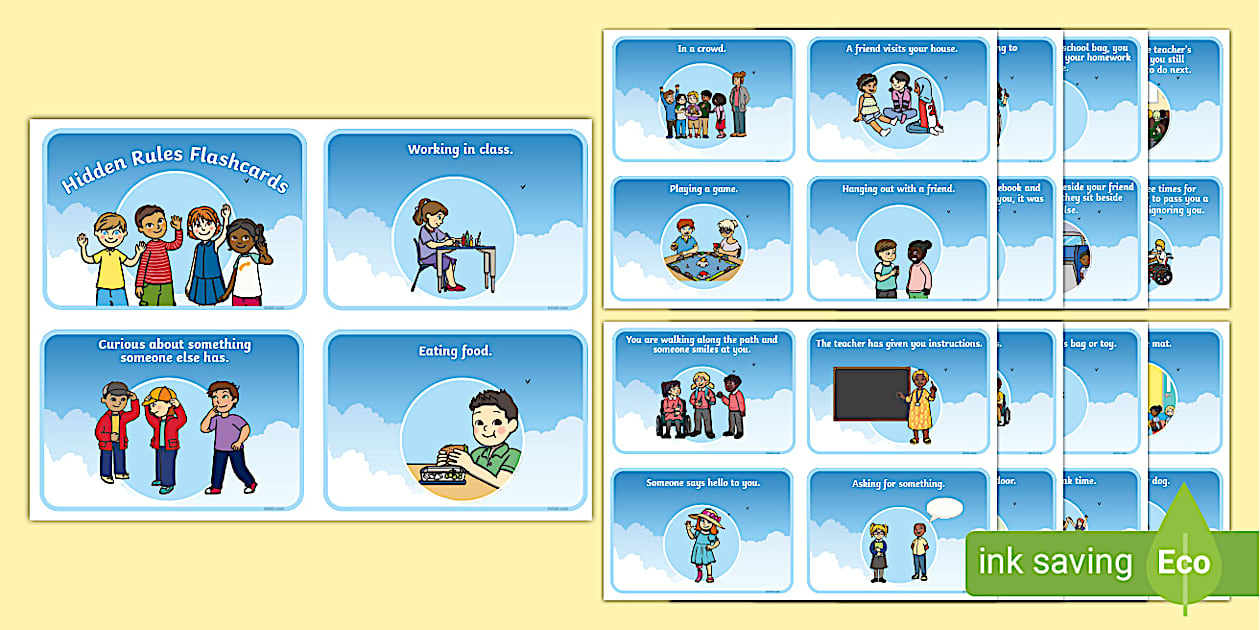 Hidden Rules Flash Cards (teacher made) - Twinkl