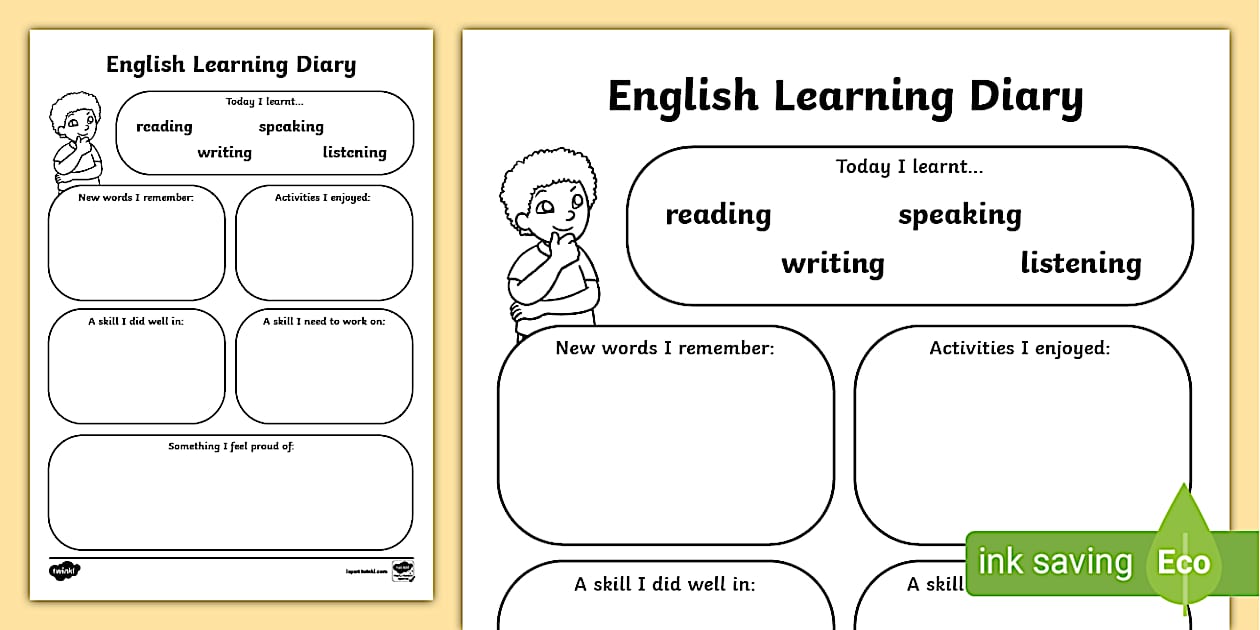 English Learning Diary KSSR (teacher made) - Twinkl