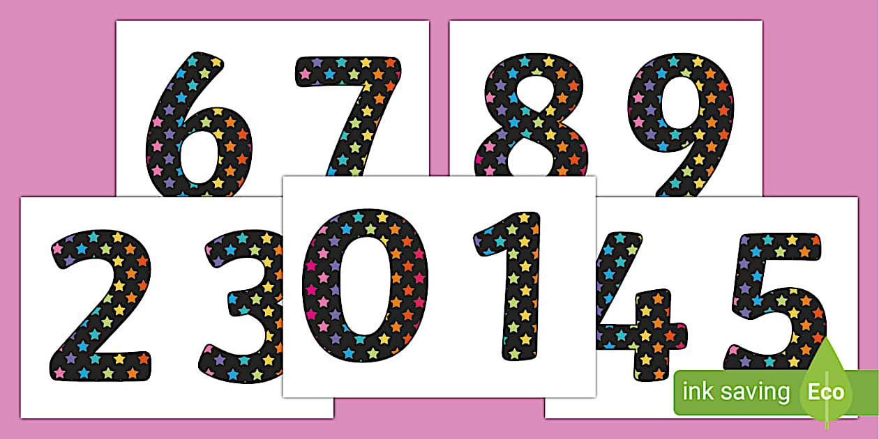 Multicoloured Star Themed Display Numbers (teacher made)