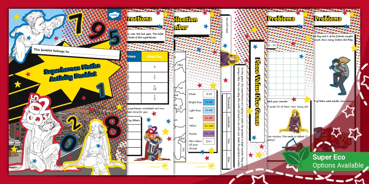 KS2 Superhero-Themed Maths Activity Booklet (Ages 7 - 9)