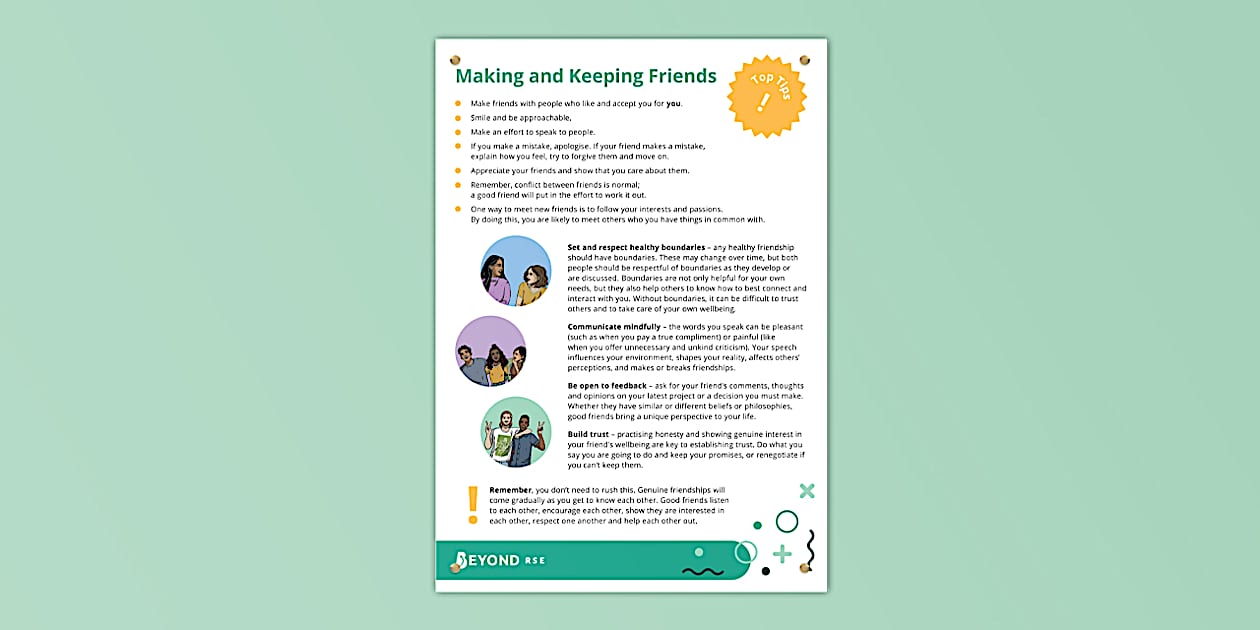 Making and Keeping Friends Top Tips | Secondary RSE | Beyond