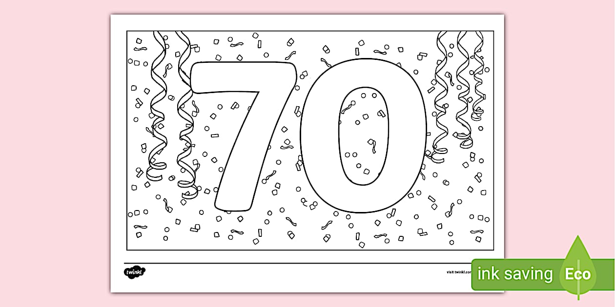 👉 Number 70 Colouring Page (teacher made) - Twinkl