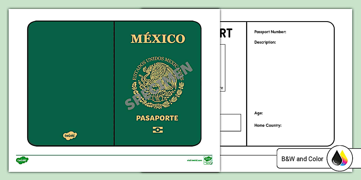 Mexico Passport Template