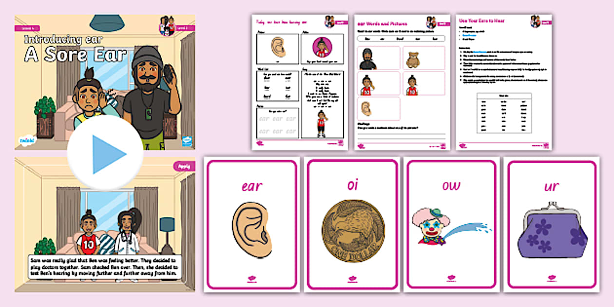 NZ Phonics: Level 3: Week 6: Lesson 4: 'ear' - Twinkl