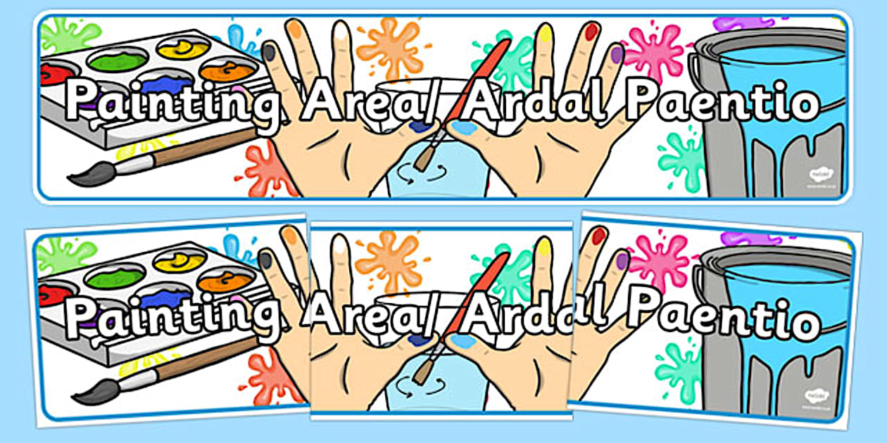 Bilingual Banner for Painting Area