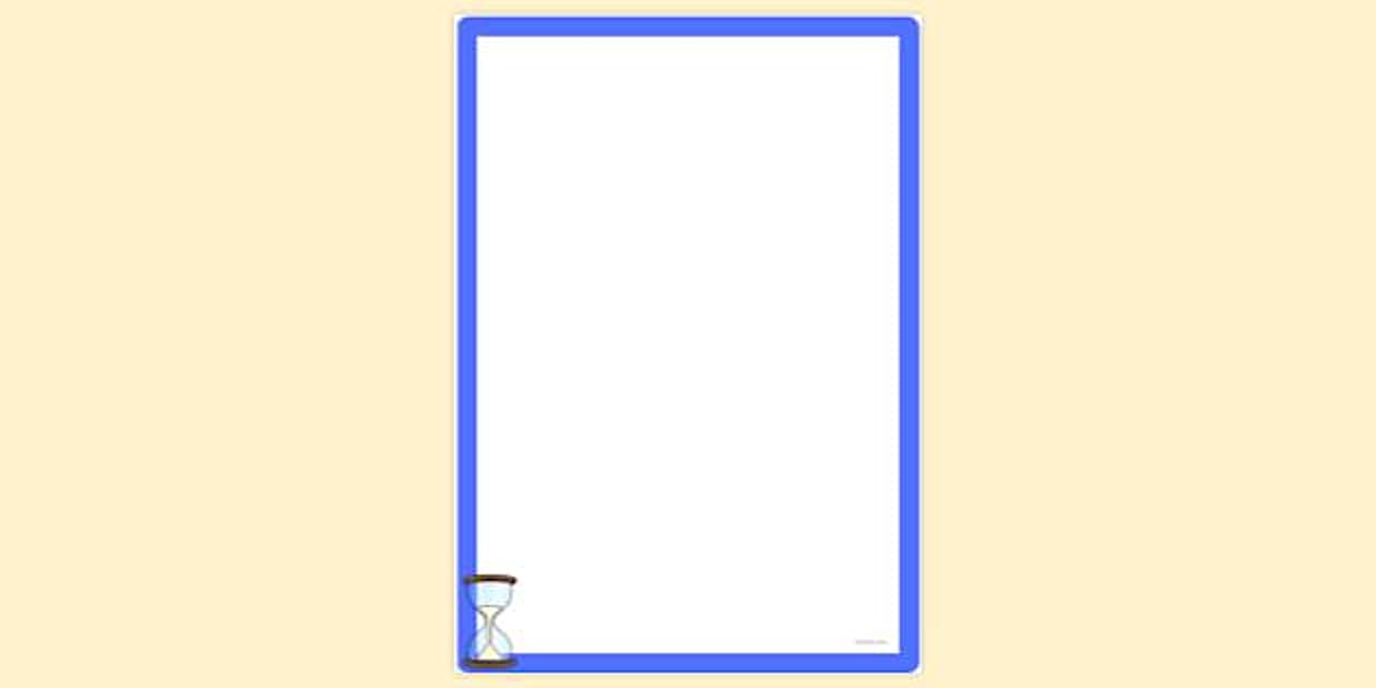 Simple Blank Hourglass Page Border | Page Borders | Twinkl