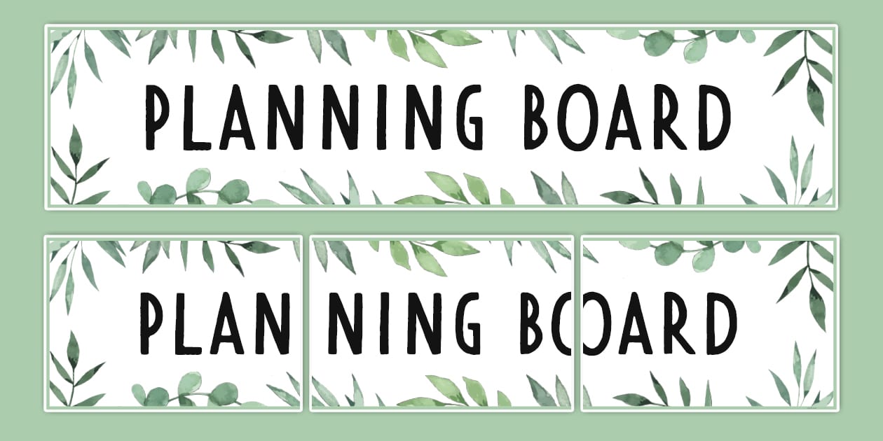 Muted Botanical Themed Planning Board Banner (teacher made)