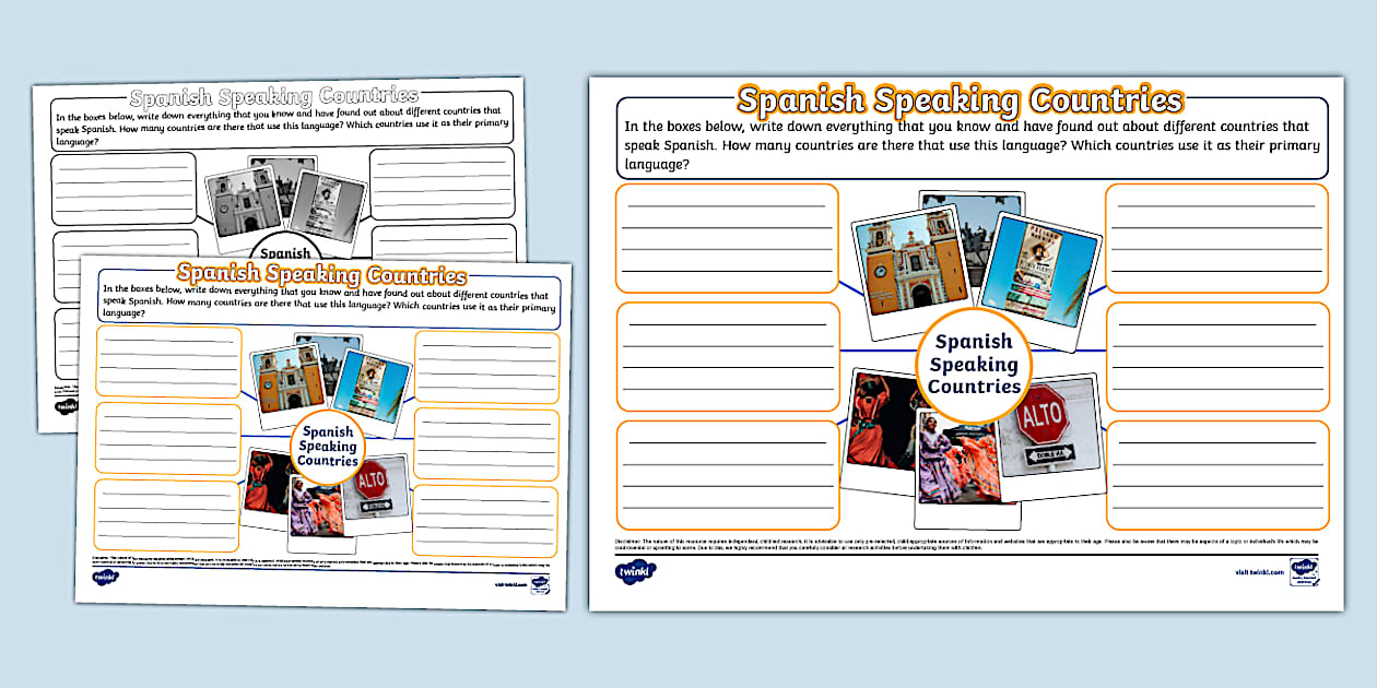 👉 Spanish Speaking Countries Mind Map - Twinkl
