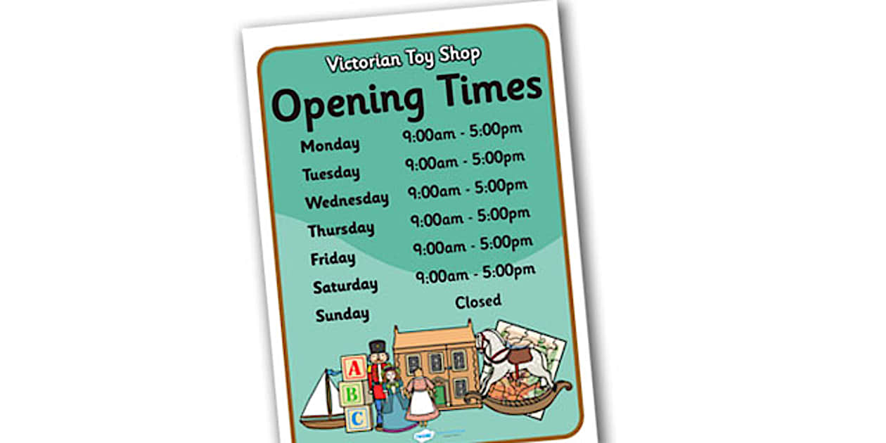 Victorian Toy Shop Role Play Opening Times (Teacher-Made)